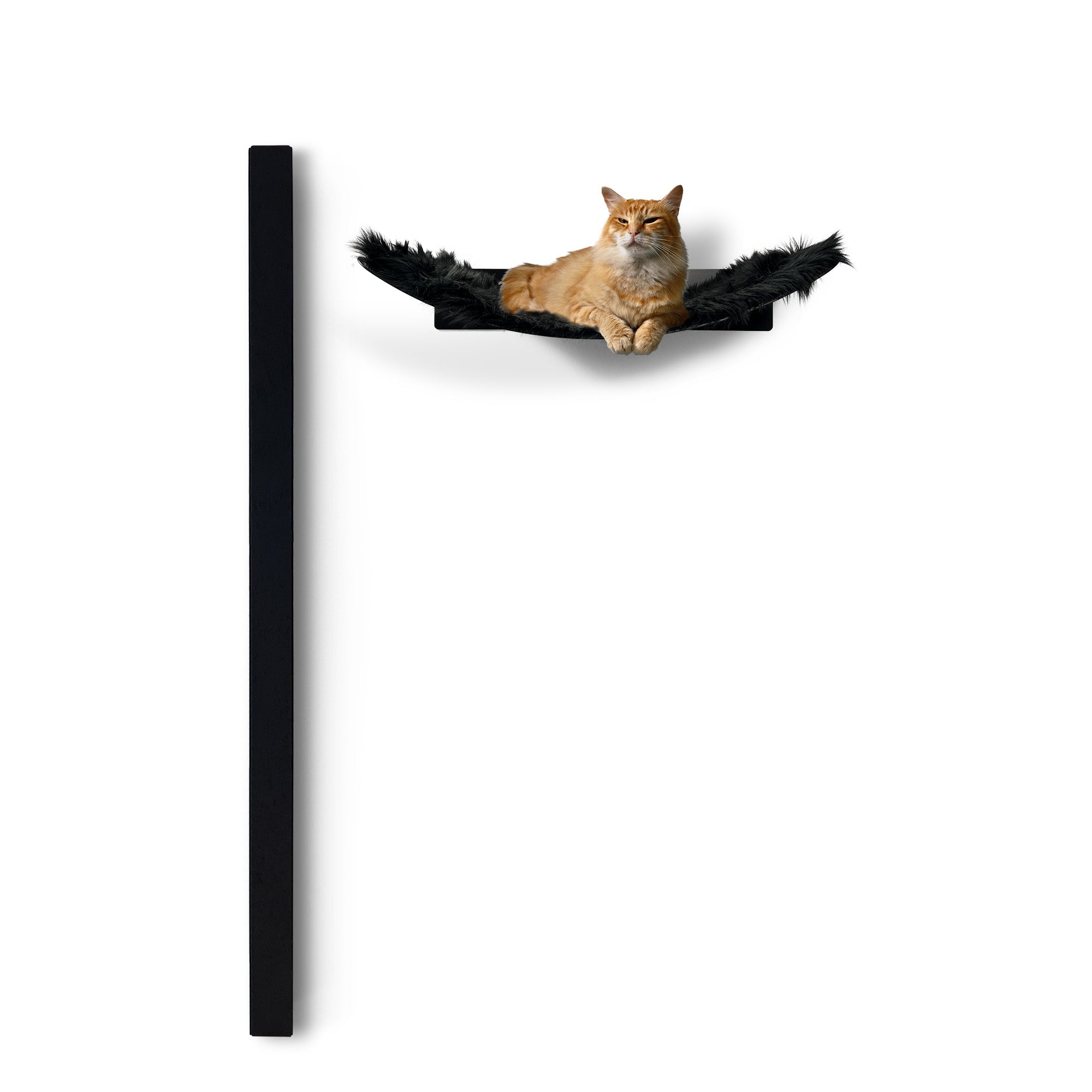 Design Katzen Kletterwand Hängematte + Wandstange KS 150, Widerstandsfähiger Filz, 150 cm ...